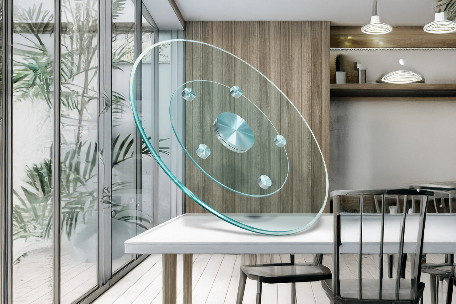 Ford D80 Round Tempered Glass Lazy Susan Turntable