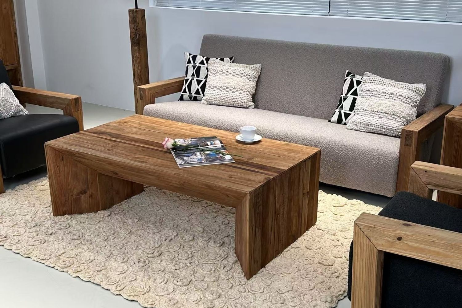 ROWAN 100% Reclaimed Pine Wood Coffee Table (135x75cm)