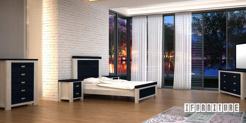 FREIDA 6-Drawer Solid Acacia Wood Dresser with Mirror