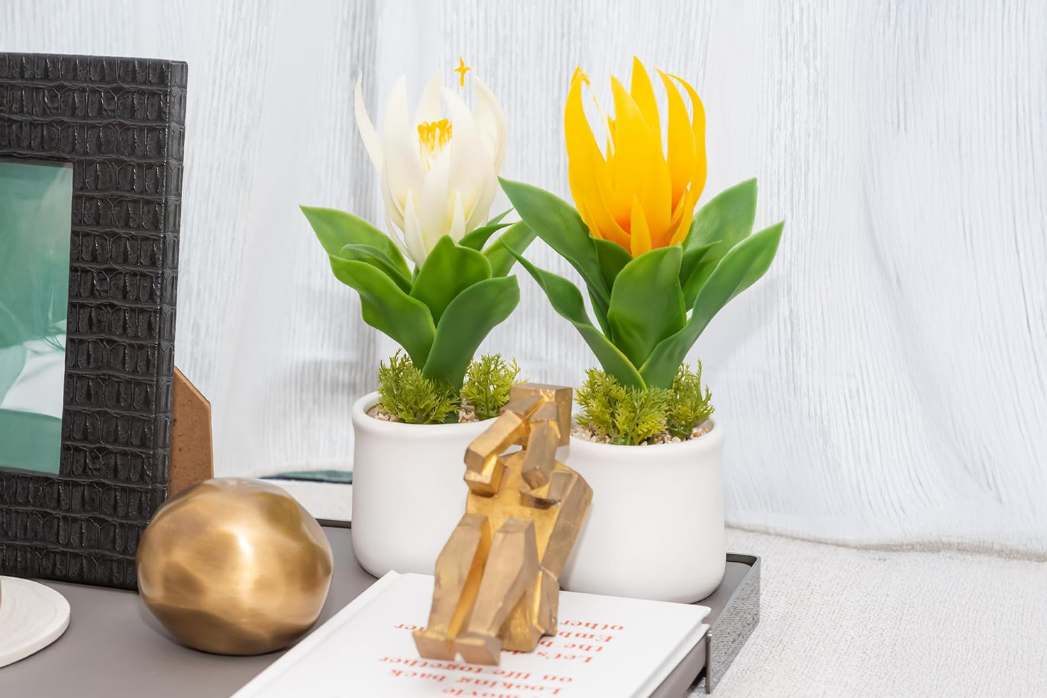 Set of 3 - ARTIFICIAL Flower Potted Plants Decorative Set