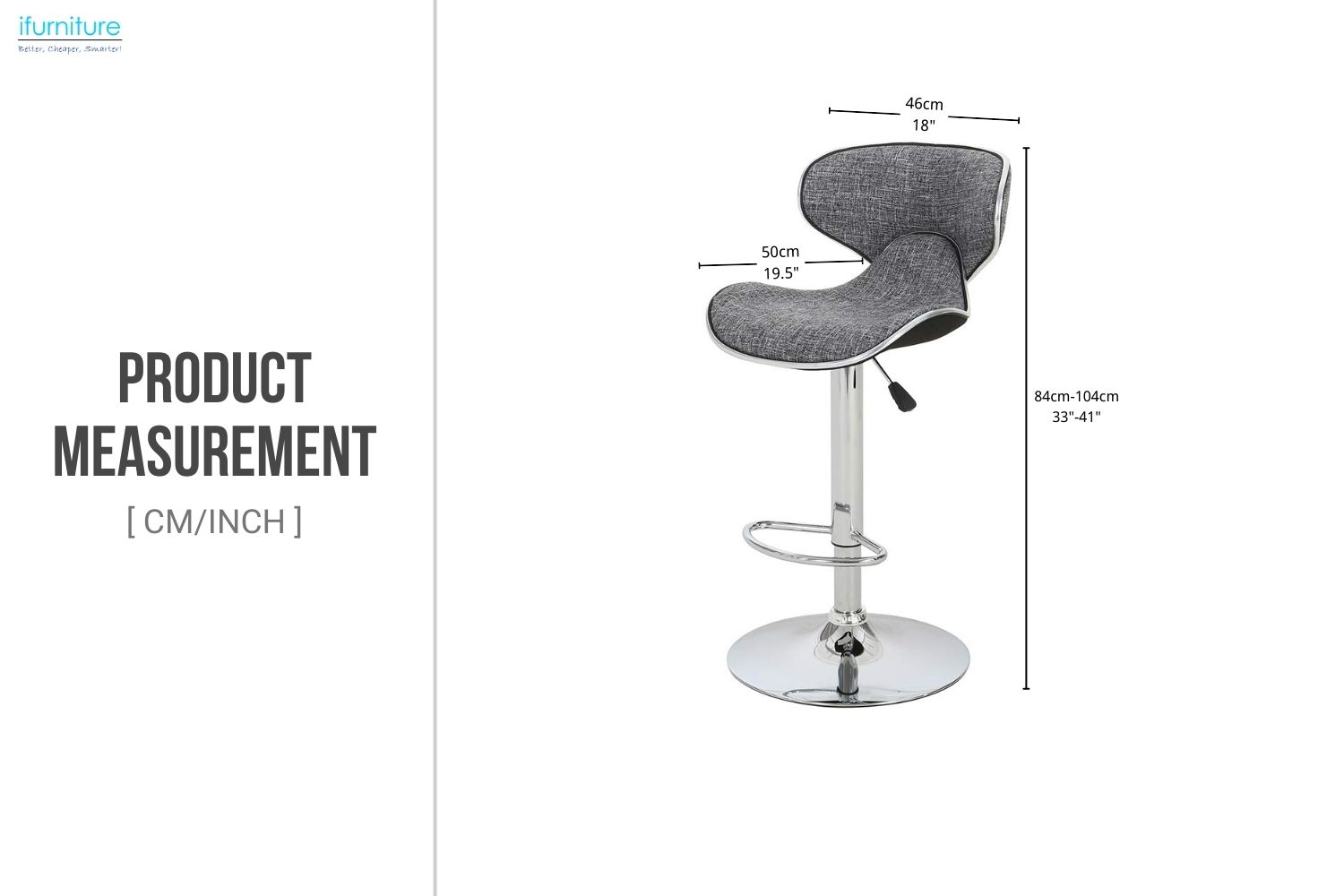 MOSMAN Adjustable Swivel Gas Lift Bar Stool