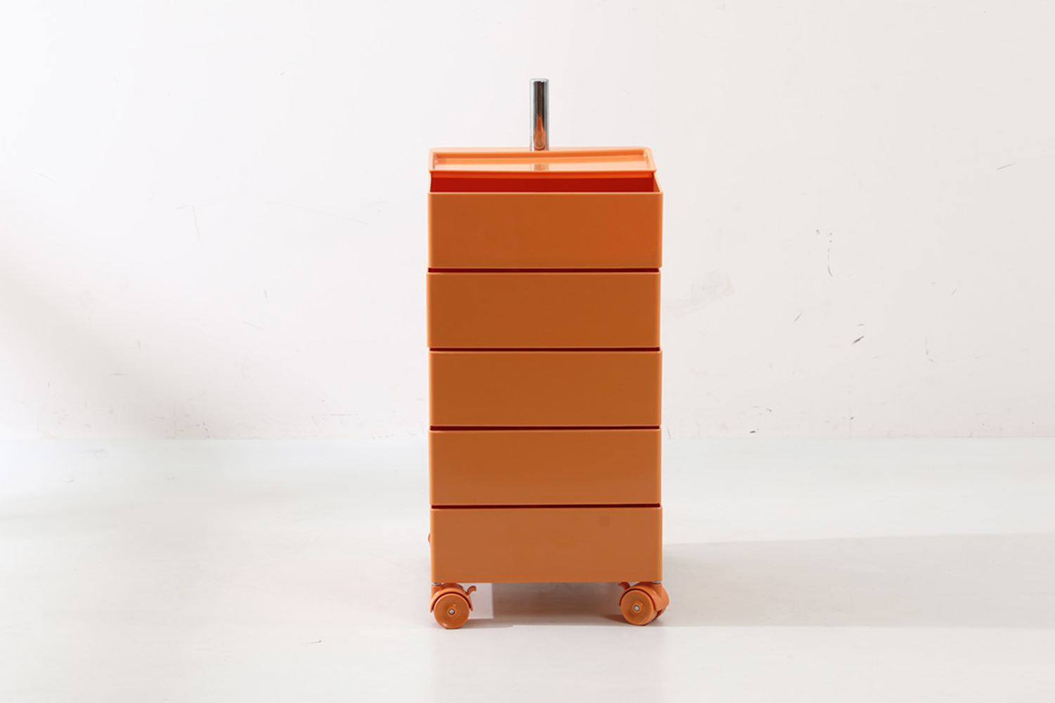 GAVIN Rotating 5 Tier Utility Drawer Wheel Trolley (Orange)