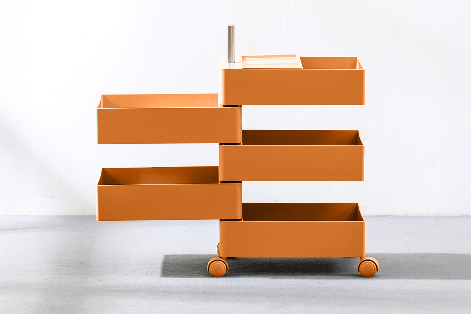 GAVIN Rotating 5 Tier Utility Drawer Wheel Trolley (Orange)