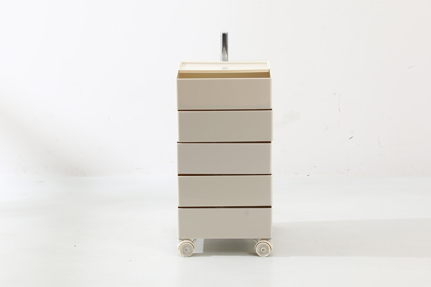 GAVIN Rotating 5 Tier Utility Drawer Wheel Trolley (Cream)