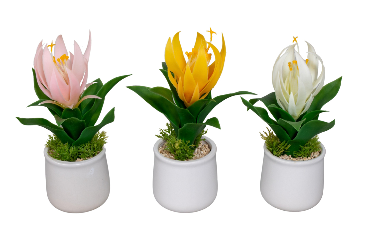 Set of 3 - ARTIFICIAL Flower Potted Plants Decorative Set