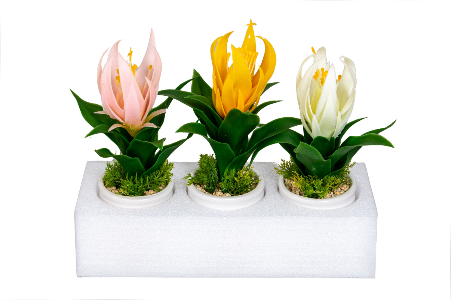 Set of 3 - ARTIFICIAL Flower Potted Plants Decorative Set