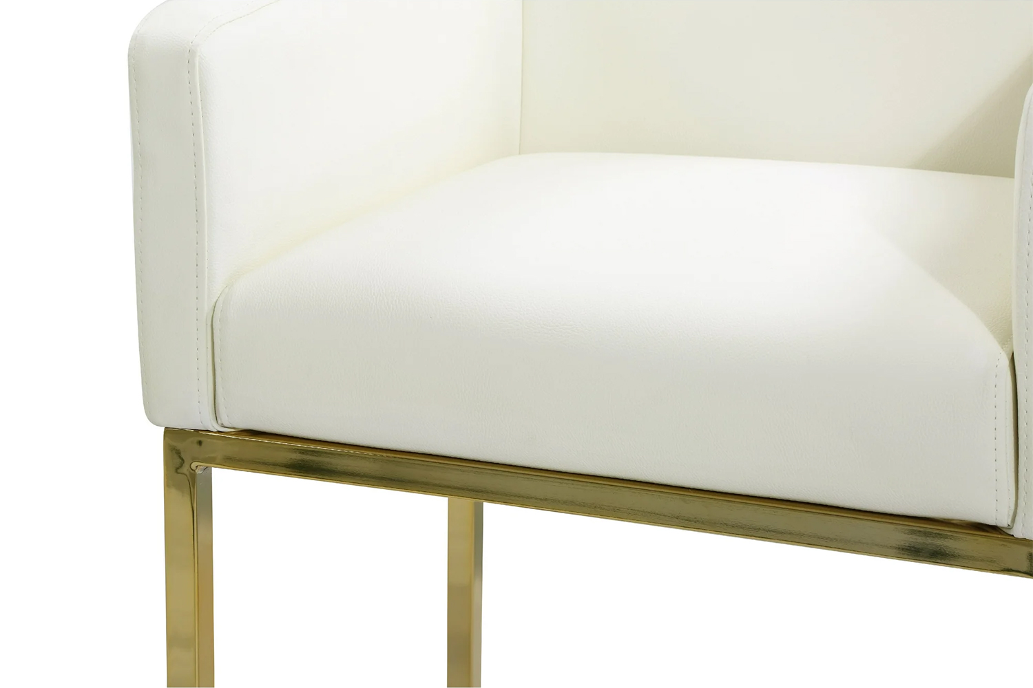 HESPER 74 Bar Height Bar Stool with Arms & Golden Finish Base (White)