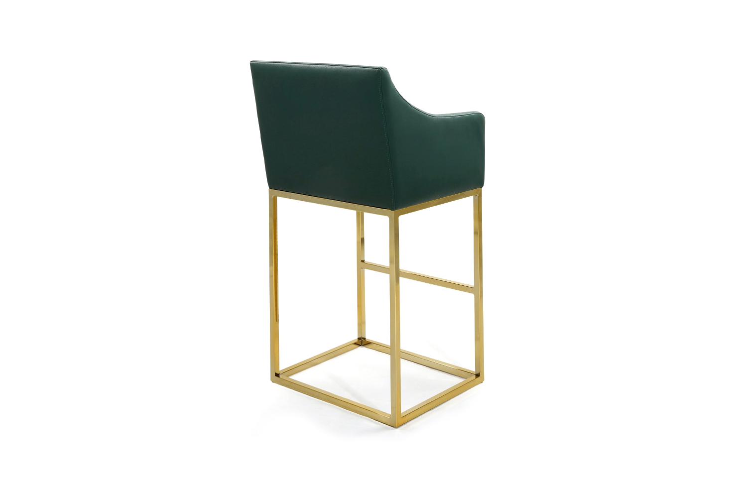 HESPER 74 Bar Height Bar Stool with Arms & Golden Finish Base (Green)