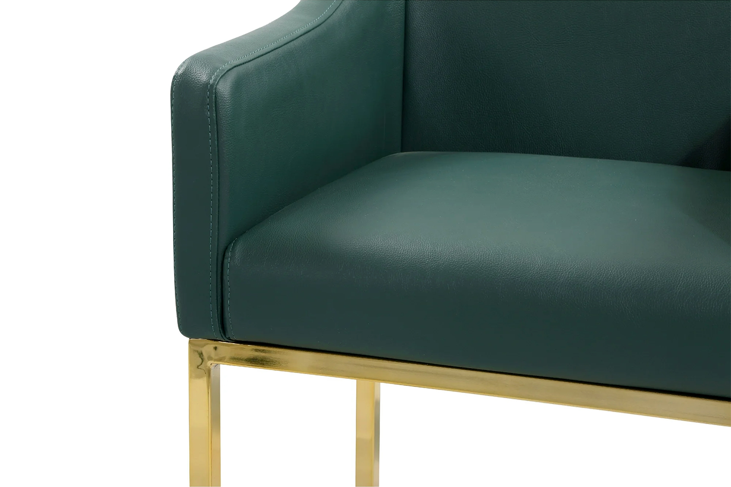 HESPER 74 Bar Height Bar Stool with Arms & Golden Finish Base (Green)