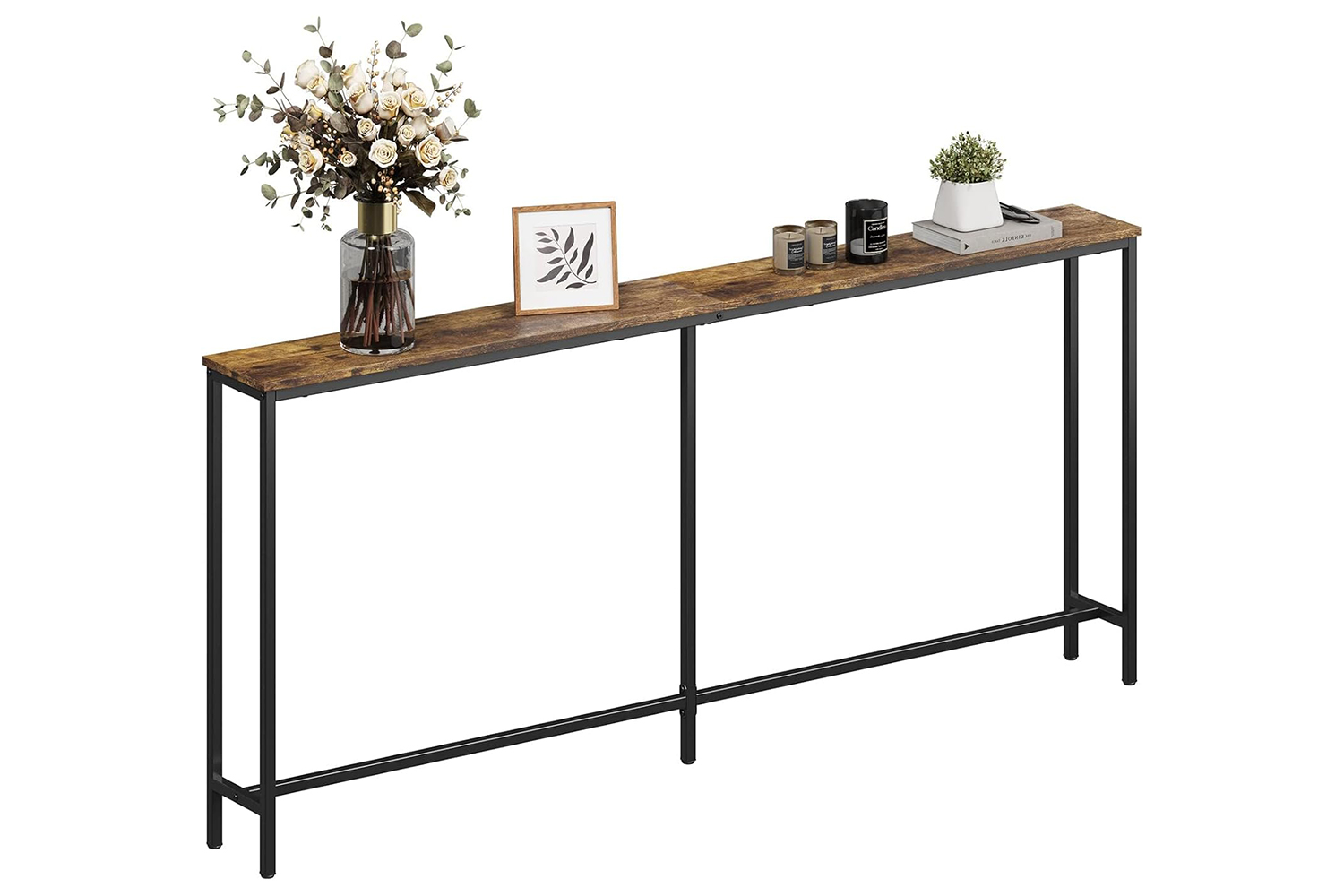 HOOBRO 180 Long Narrow Console Table (Walnut)