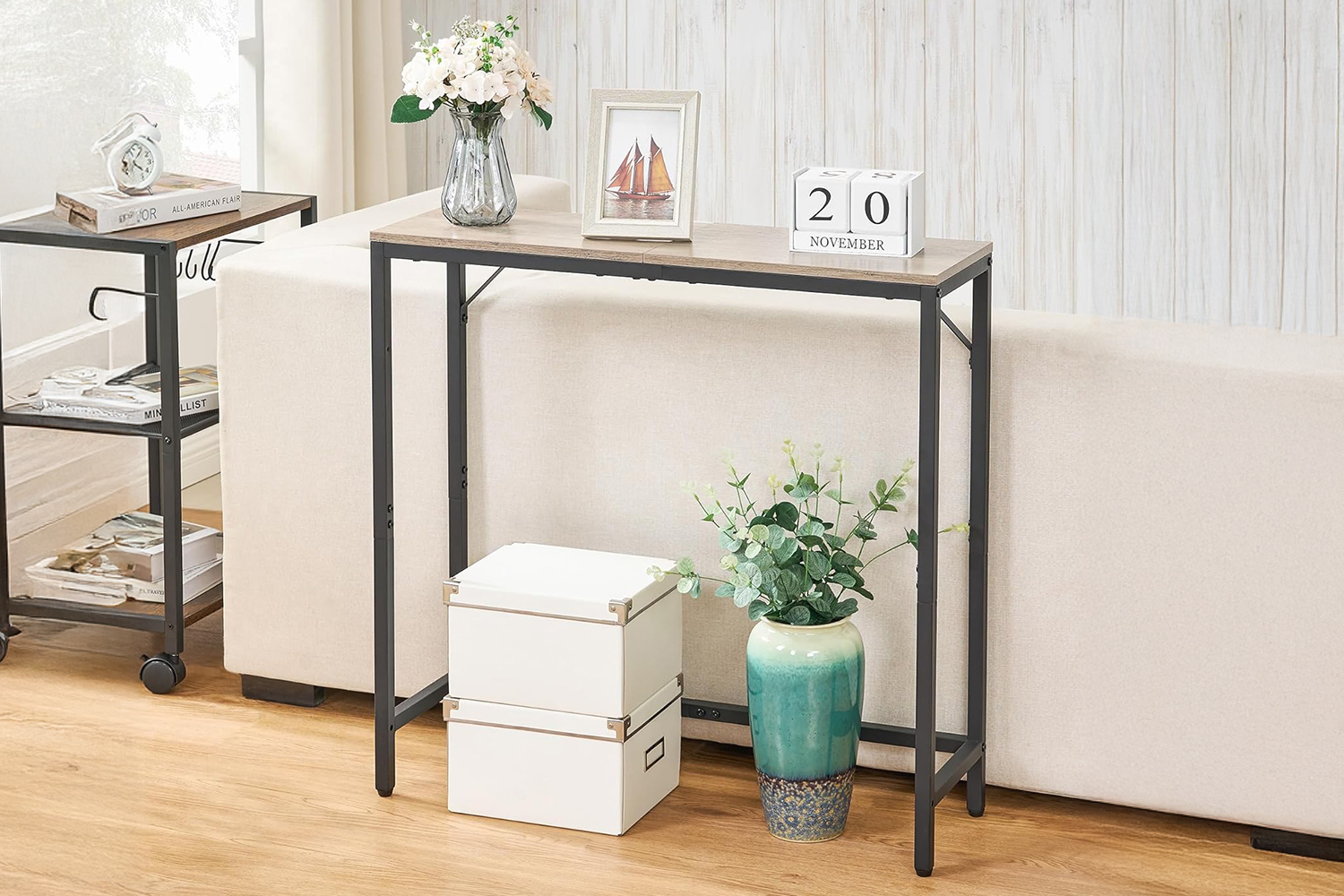 MYRON 76 Slim Console Table (Greige)