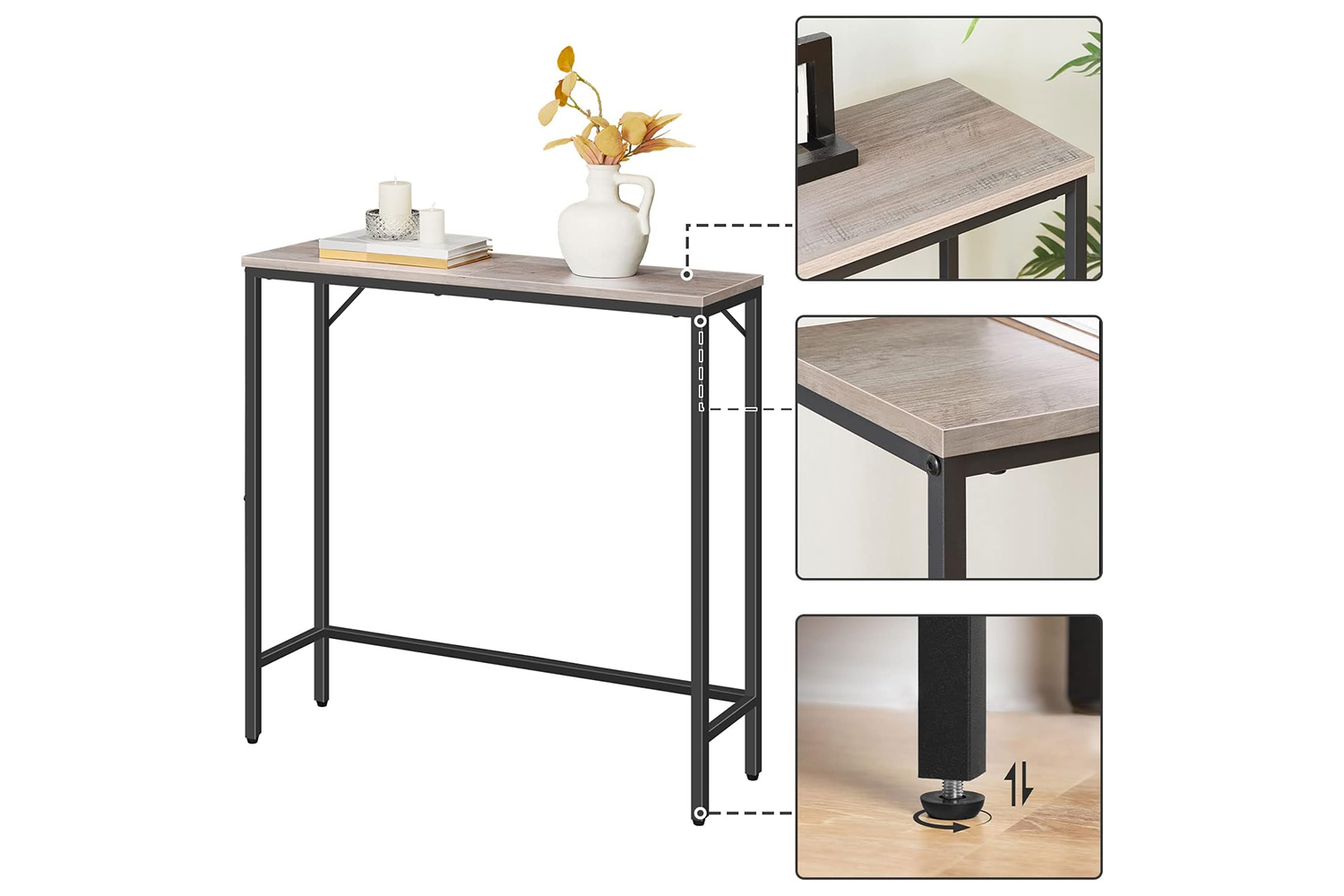 MYRON 76 Slim Console Table (Greige)