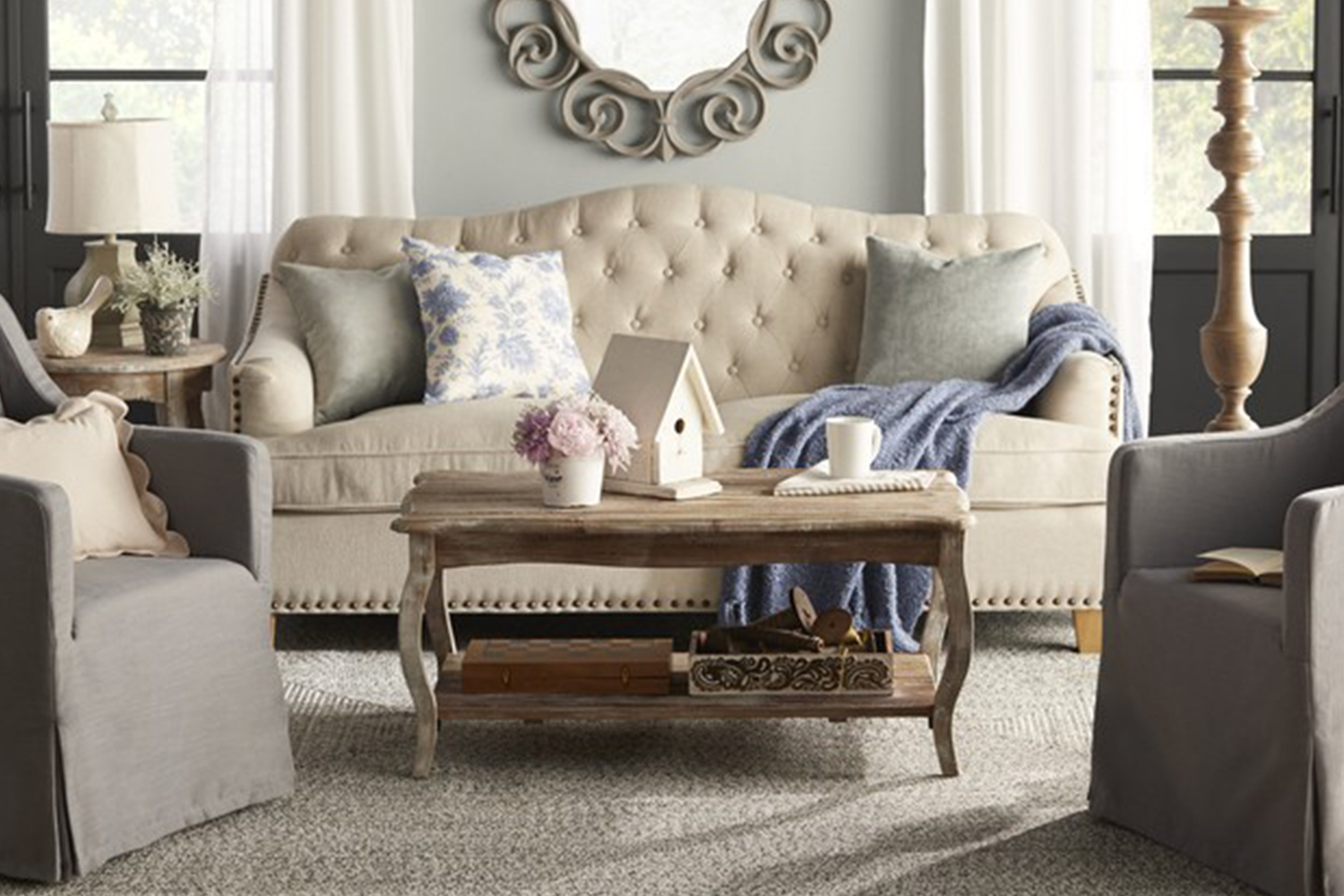 ELINA Rectangular Solid Birch Wood Coffee Table