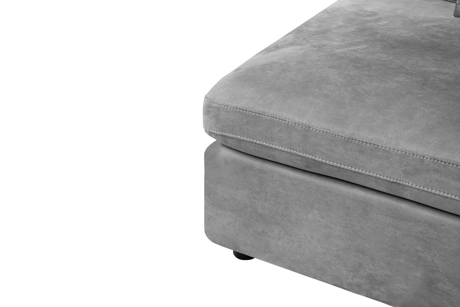ASPECT Nappa Fabric Memory Foam Sectional Modular Sofa (Grey) - Ottoman