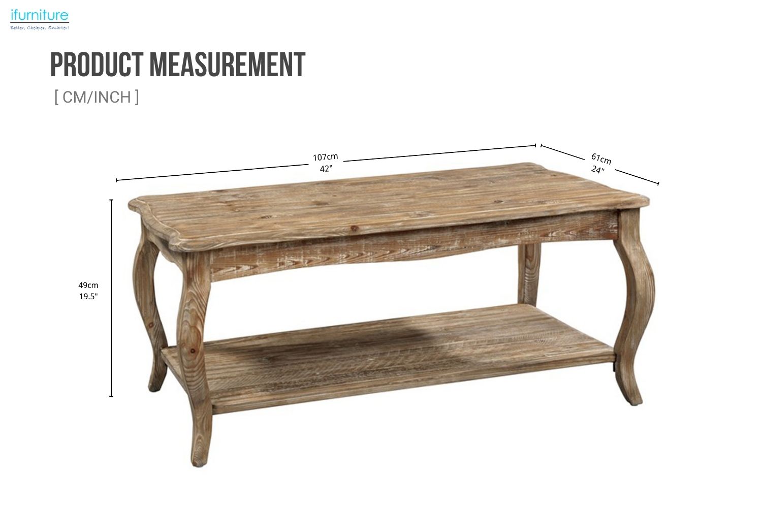 ELINA Rectangular Solid Birch Wood Coffee Table