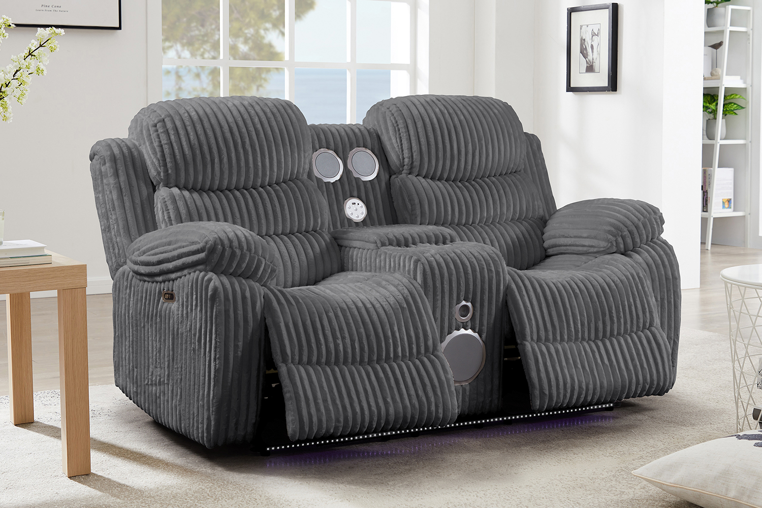 GRACEY 3/2/1 Seater Power Reclining Sofa Range (Grey) - 3RRC+2RRC Sofa Set