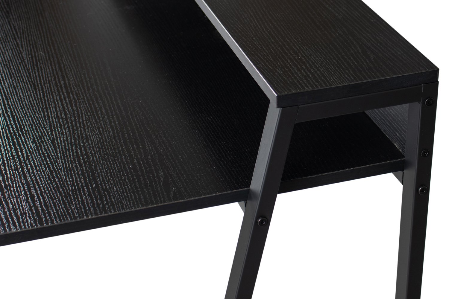 EMMI 100 Dual-Tier Office Desk with Shelf (Black)