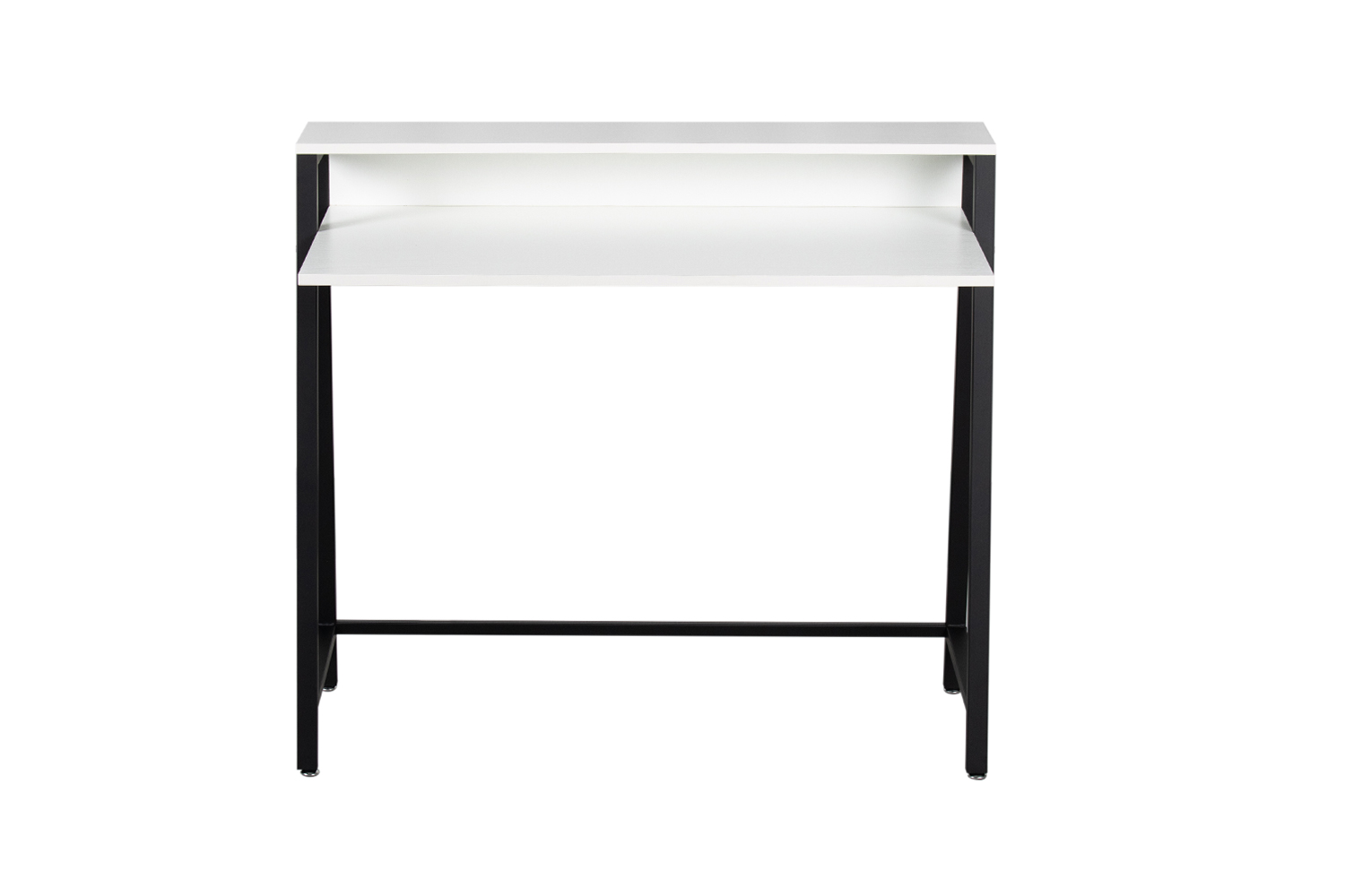 EMMI 100 Dual-Tier Office Desk with Shelf (White)