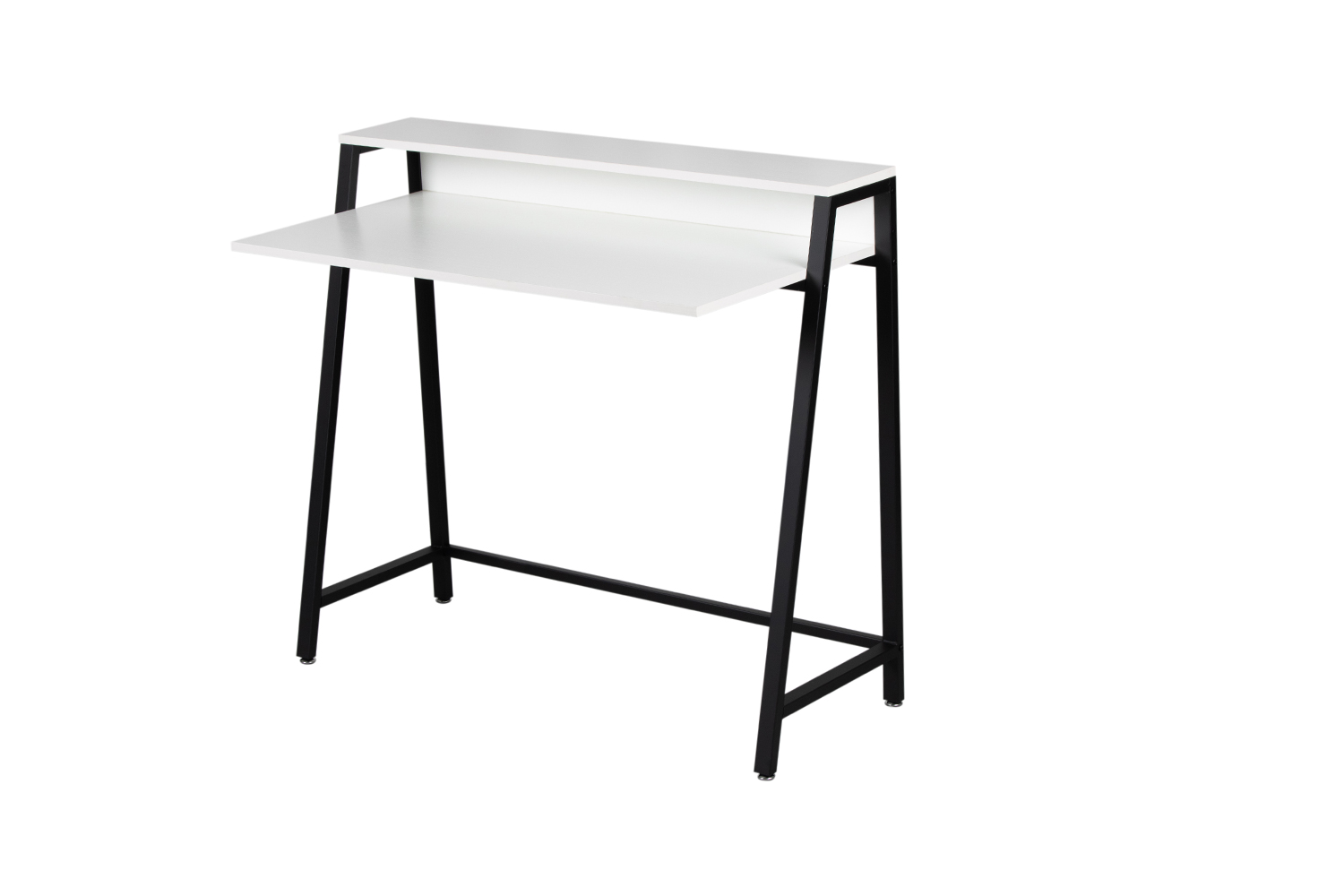 EMMI 100 Dual-Tier Office Desk with Shelf (White)