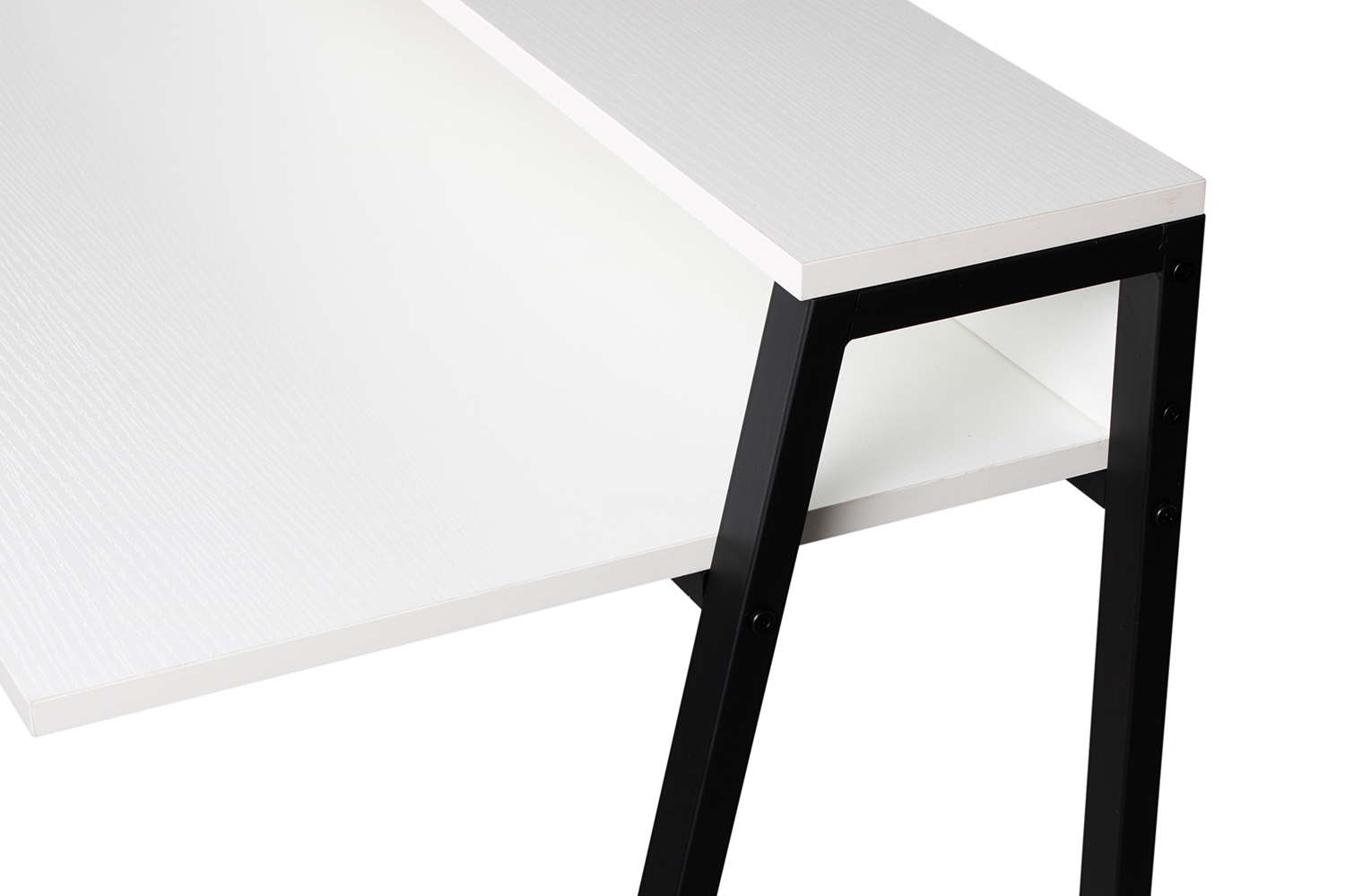 EMMI 100 Dual-Tier Office Desk with Shelf (White)