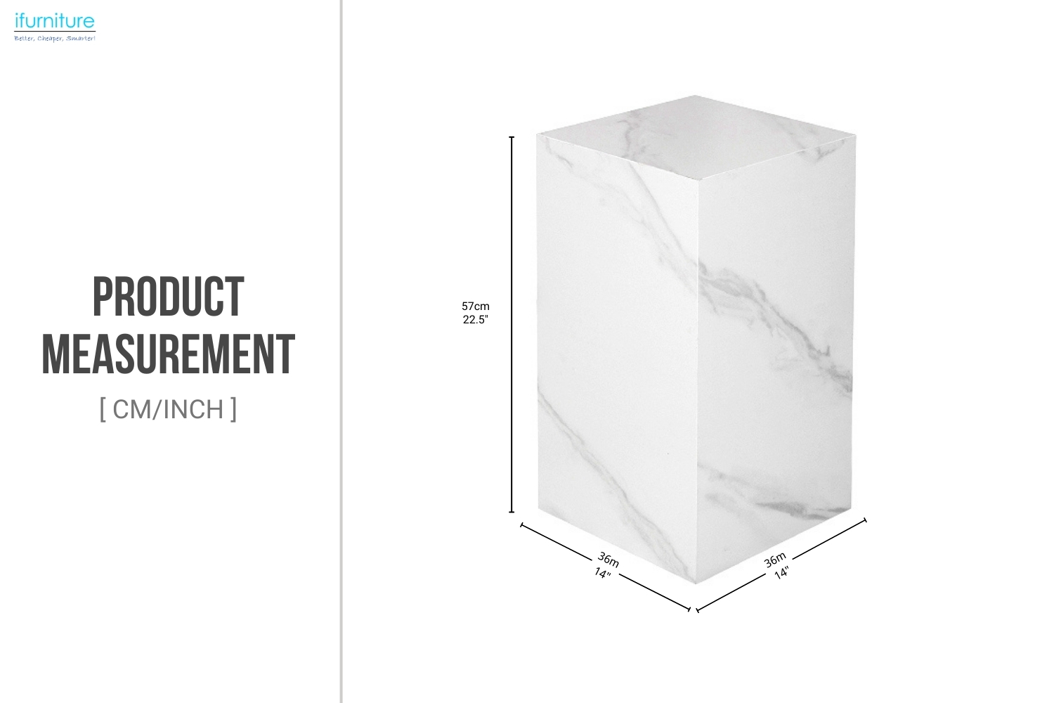 DELRAY H57 Sintered Stone Side Table & Plinth(Matte White)