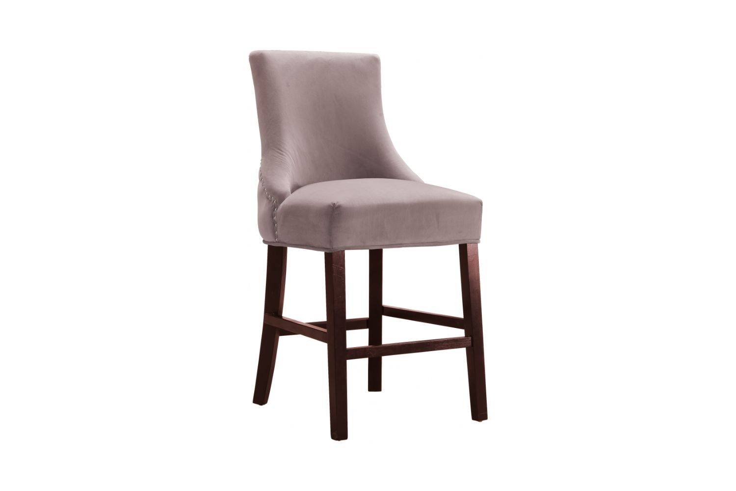 [FLOOR MODEL CLEARANCE]FRANKLIN Velvet Counter Chair Solid Rubber Wood ...