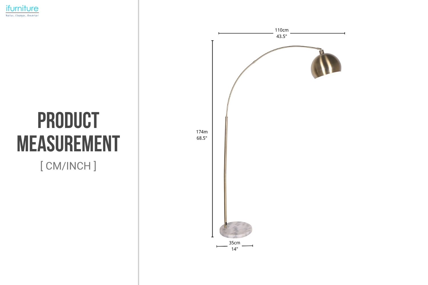 BELL624 Floor Lamp with Marble Base