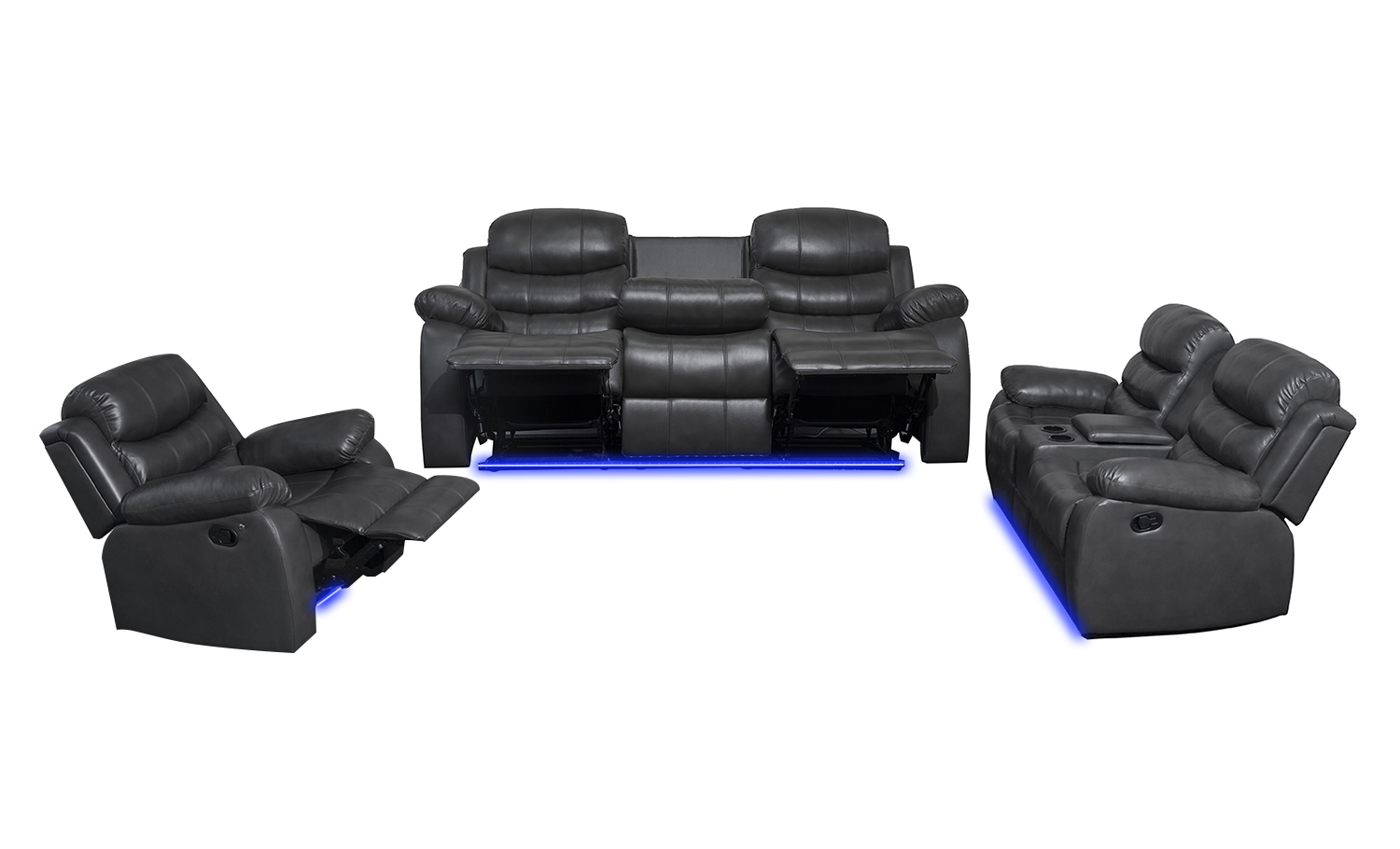 GAVIN Manual Reclining Sofa Range - 3RR+2RRC Sofa Set