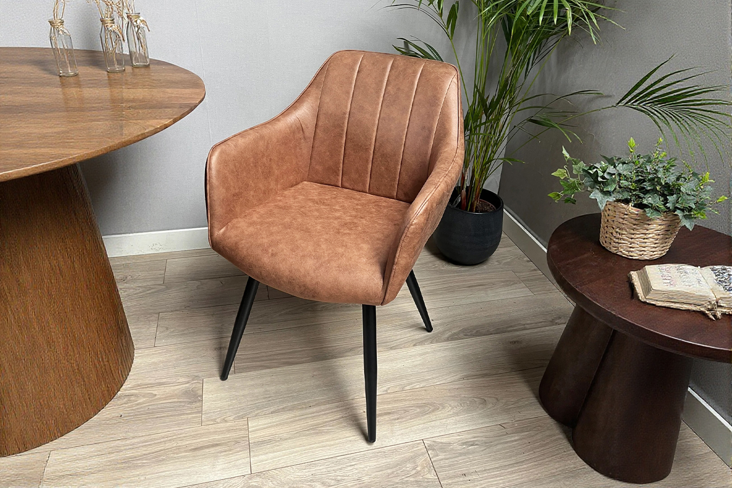 CAMILLE Arm Dining Chair (Cognac)