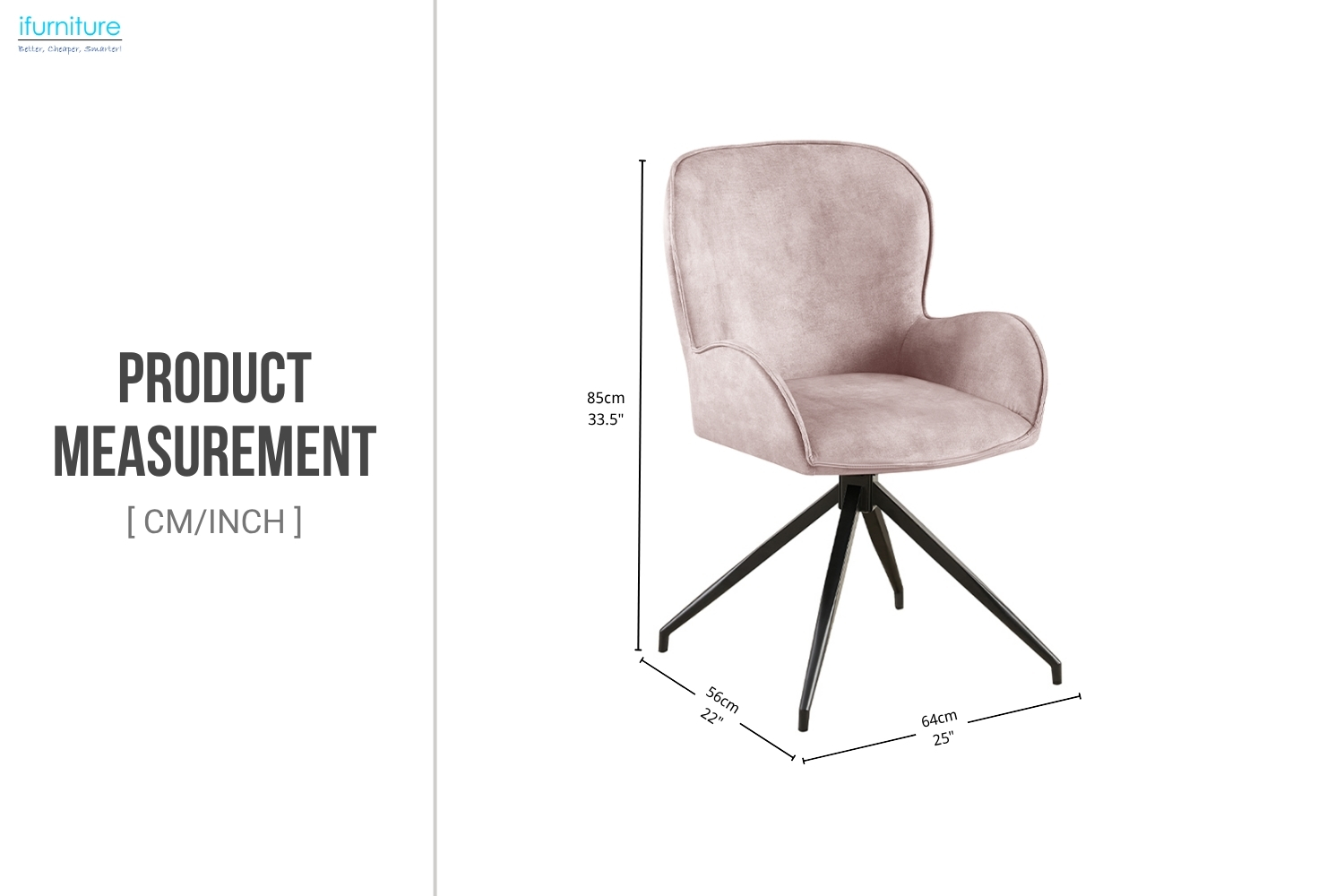 DUMBO 360° Swivel Dining Chair (Taupe)