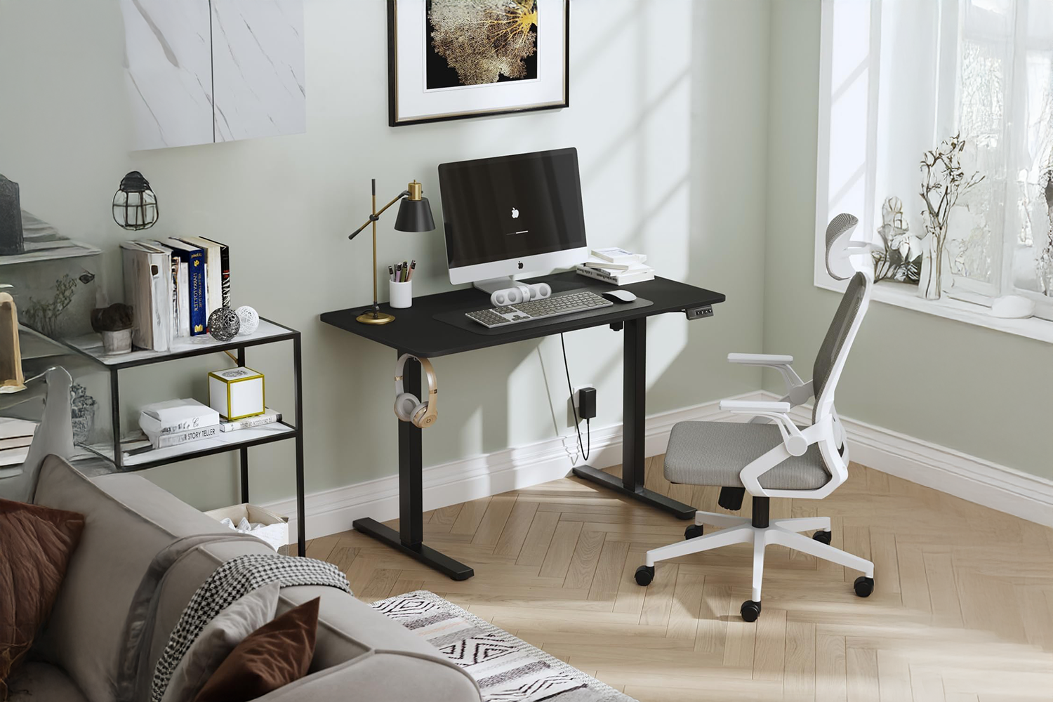 NEXUS 120 Electric Height Adjustable Standing Desk with LED Display (Black)