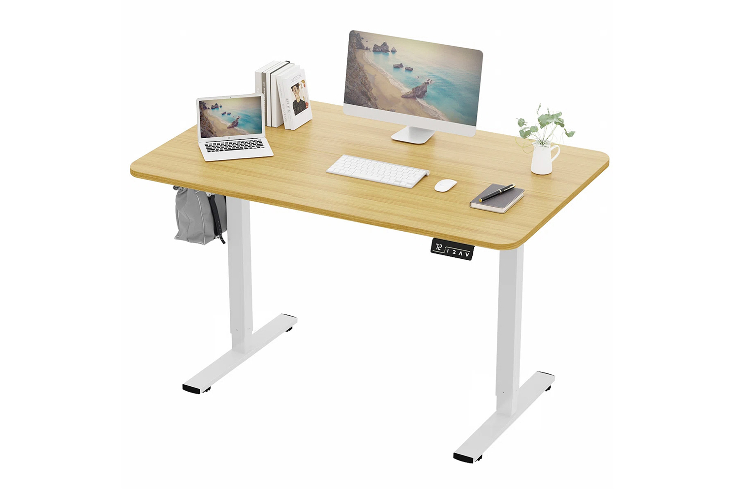NEXUS 120 Electric Height Adjustable Standing Desk with LED Display (Oak)