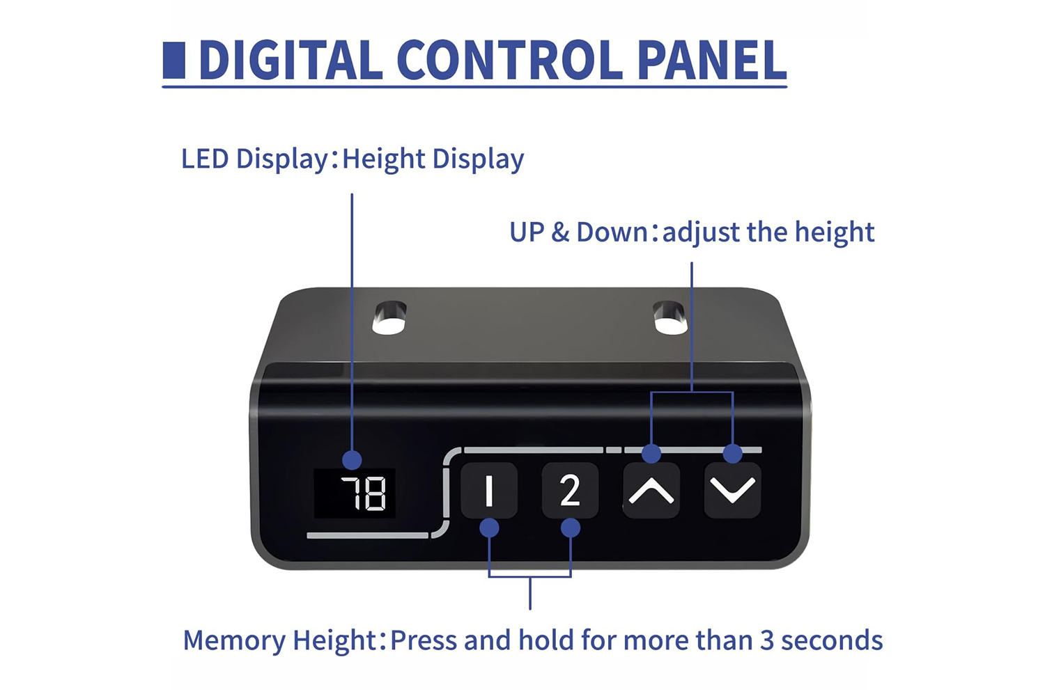 NEXUS 120 Electric Height Adjustable Standing Desk with LED Display (Oak)