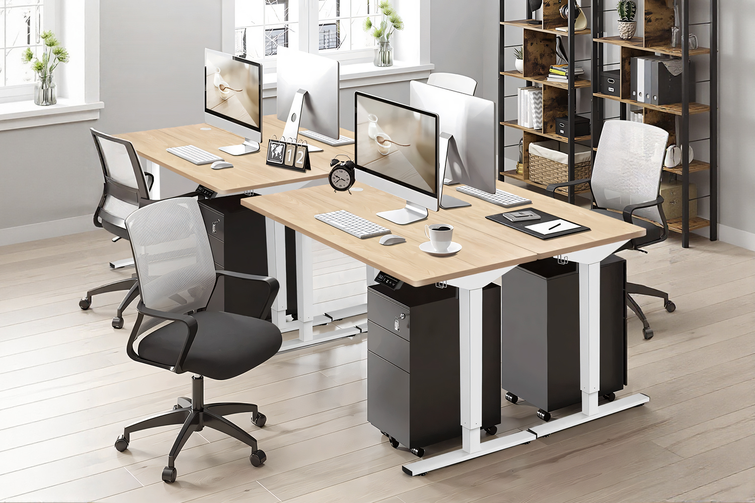 NEXUS 120 Electric Height Adjustable Standing Desk with LED Display (Oak)