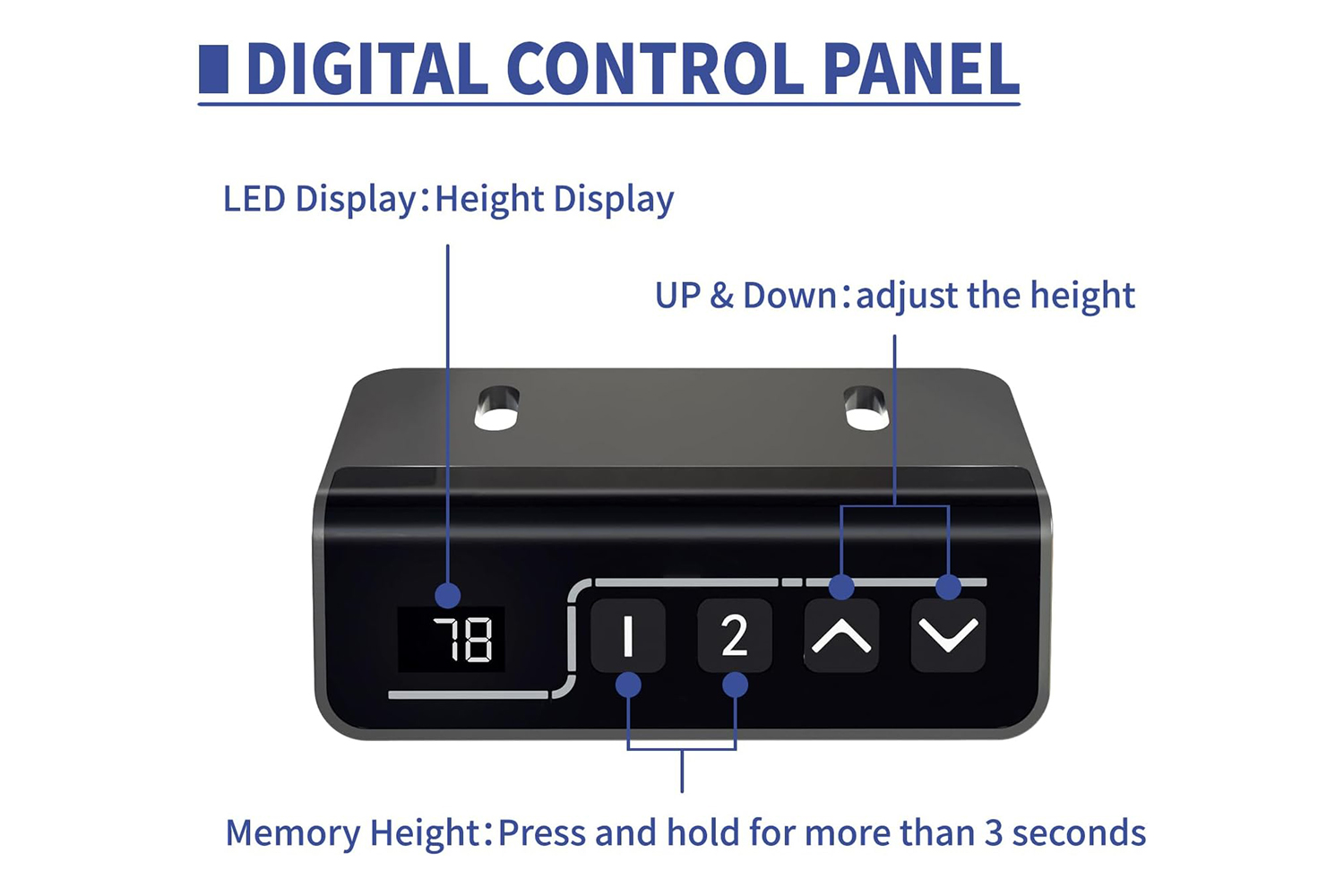 NEXUS 140 Electric Height Adjustable Standing Desk with LED Display (Black)