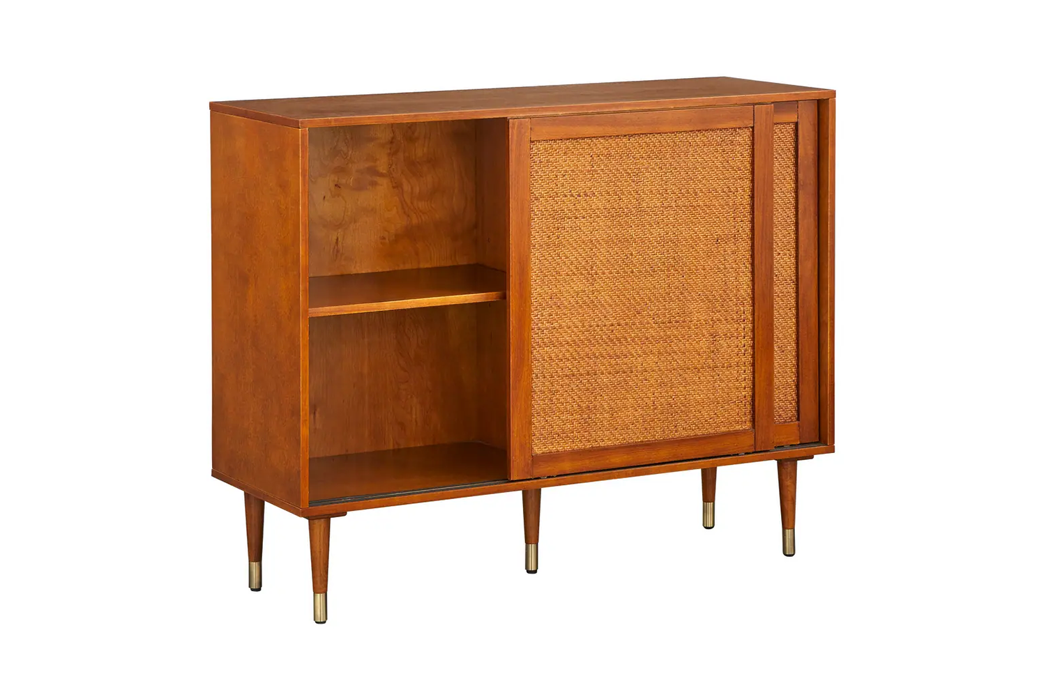 TRIBECA Sliding Door Sideboard Cabinet with Solid Wood Legs