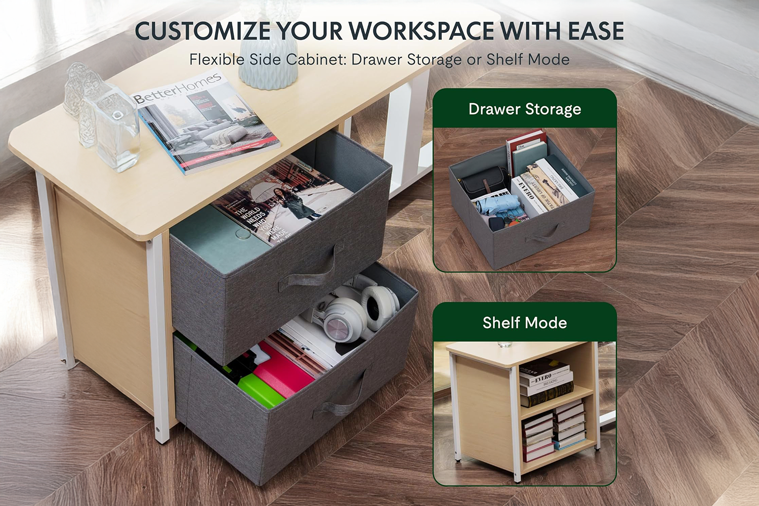 NEXUS 160 Electric Height-Adjustable Standing Desk With Cabinet Shelf ...
