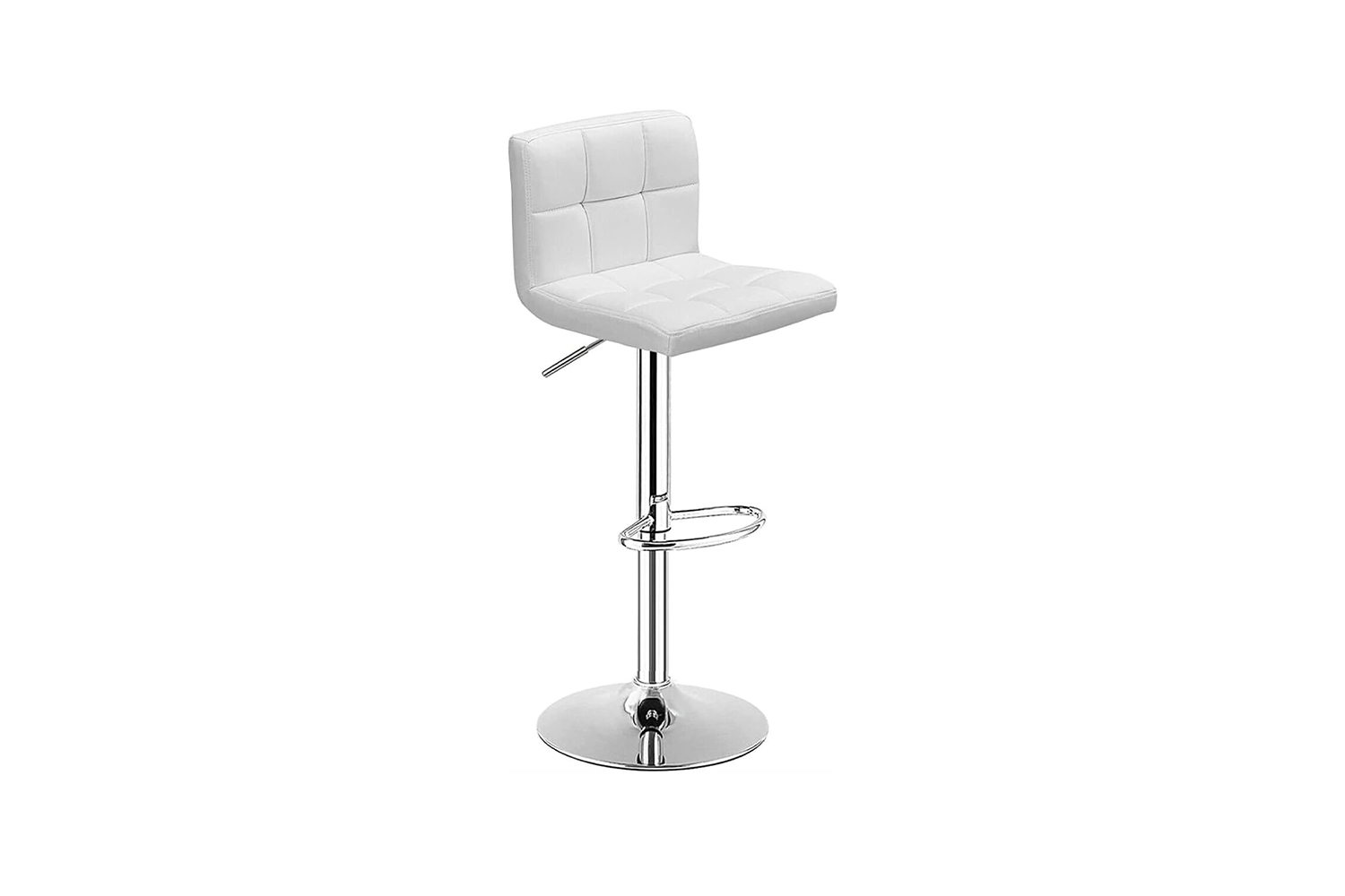 AKALI Adjustable Swivel Gas Lift Bar Stool (White) - 2 Stools in 1 Carton