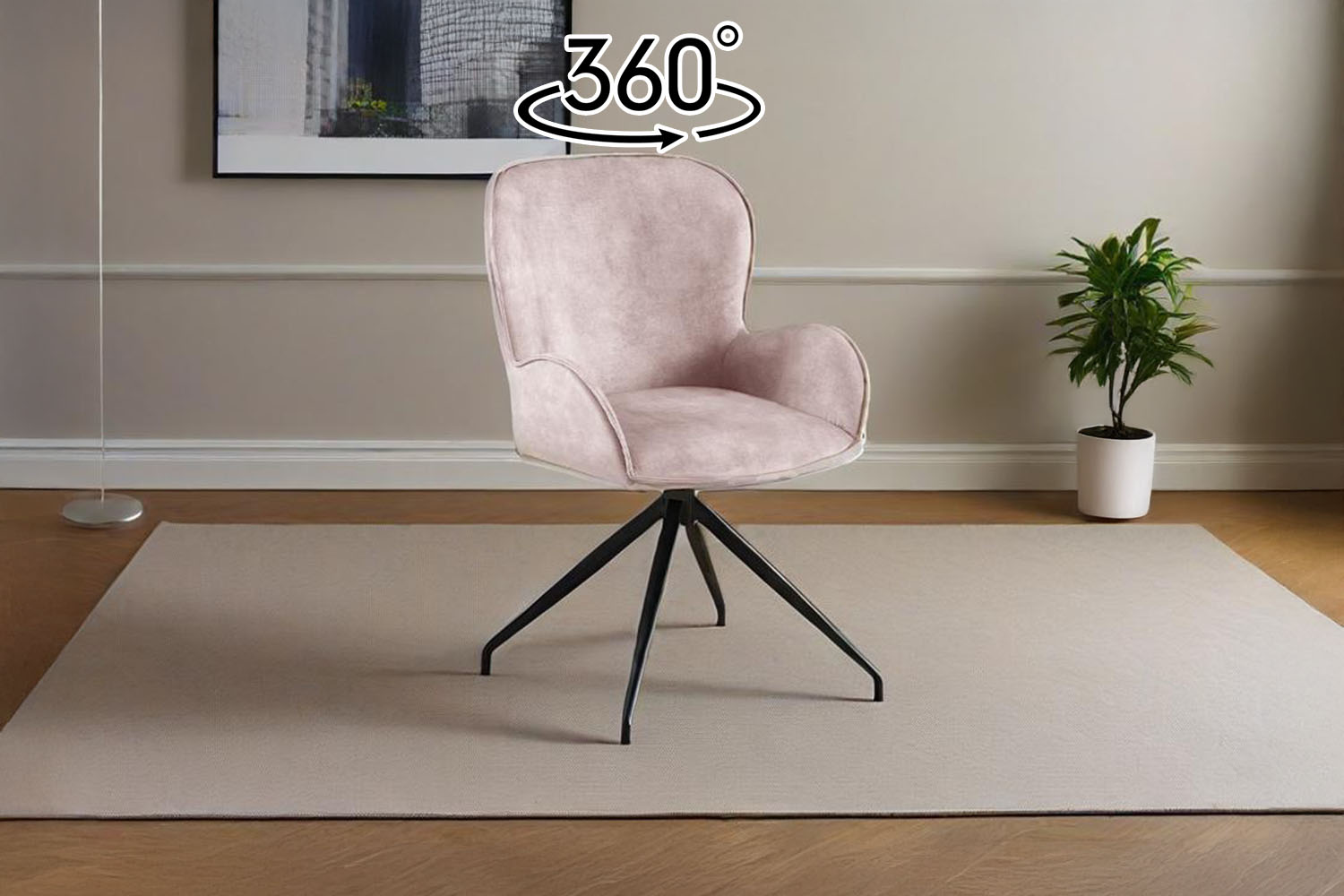 DUMBO 360° Swivel Dining Chair (Taupe) - 2 Chairs in 1 Carton