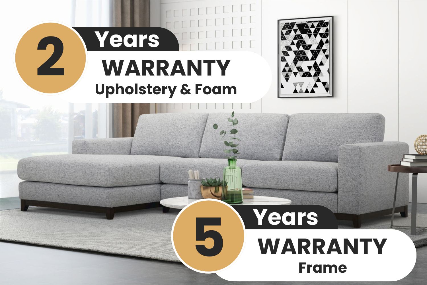 SIESTA Sectional Fabric Sofa Range (Sandstone)
