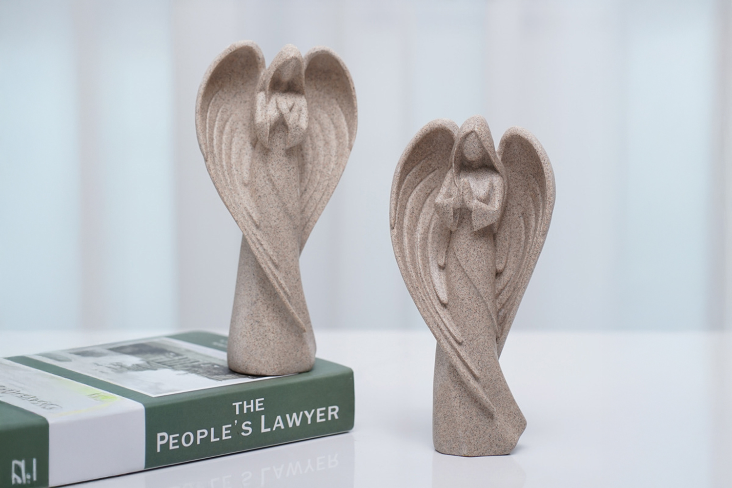 Guardian Angel H22 Sandstone-Look Figurine - Angel A