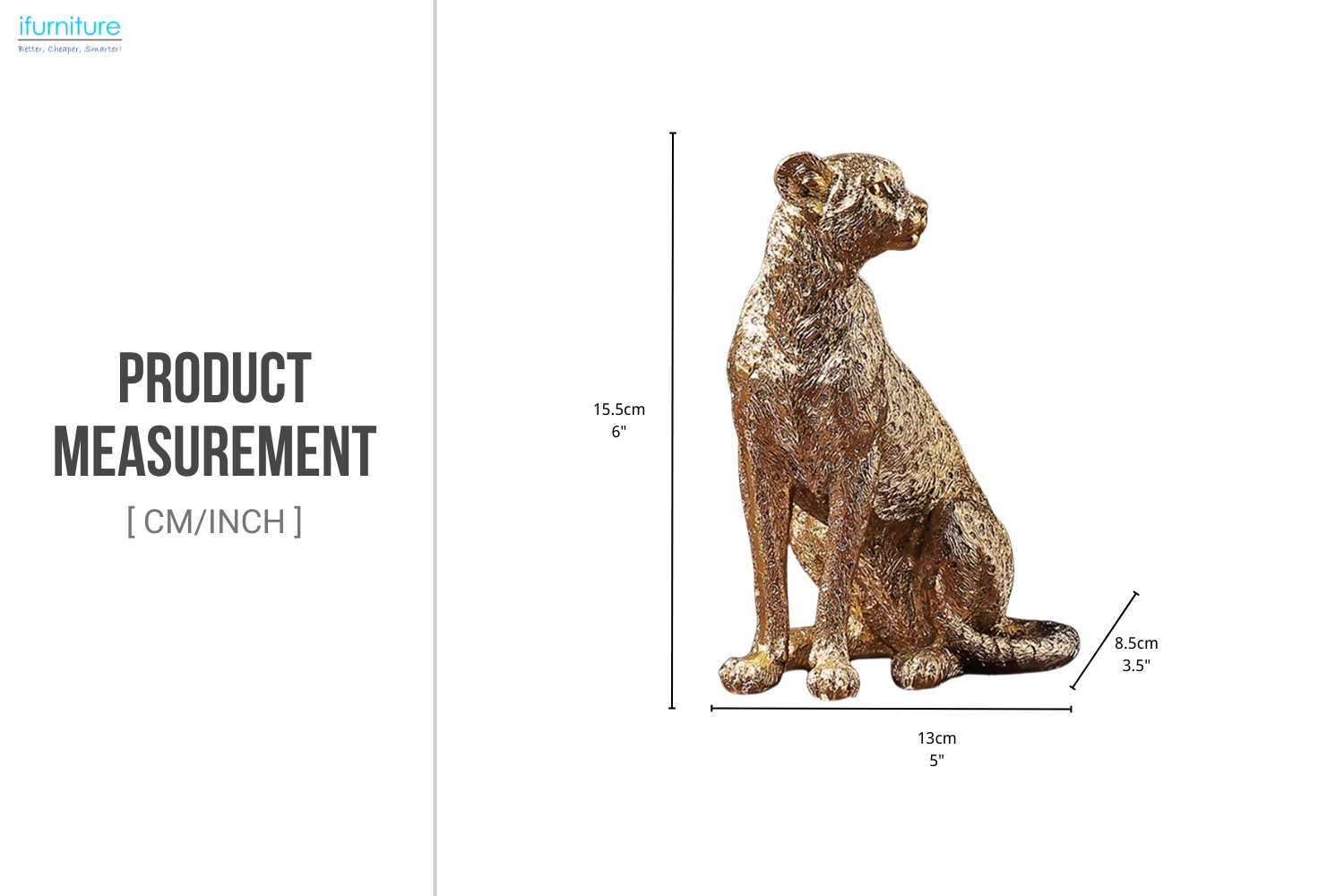 Cheetah Statue Decor (Sitting)