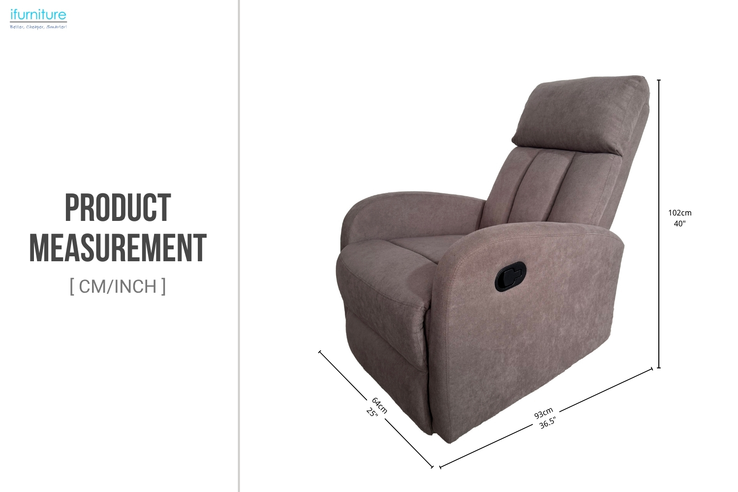 JENSEN Manual 360° Swivel Rocking Lounge Chair