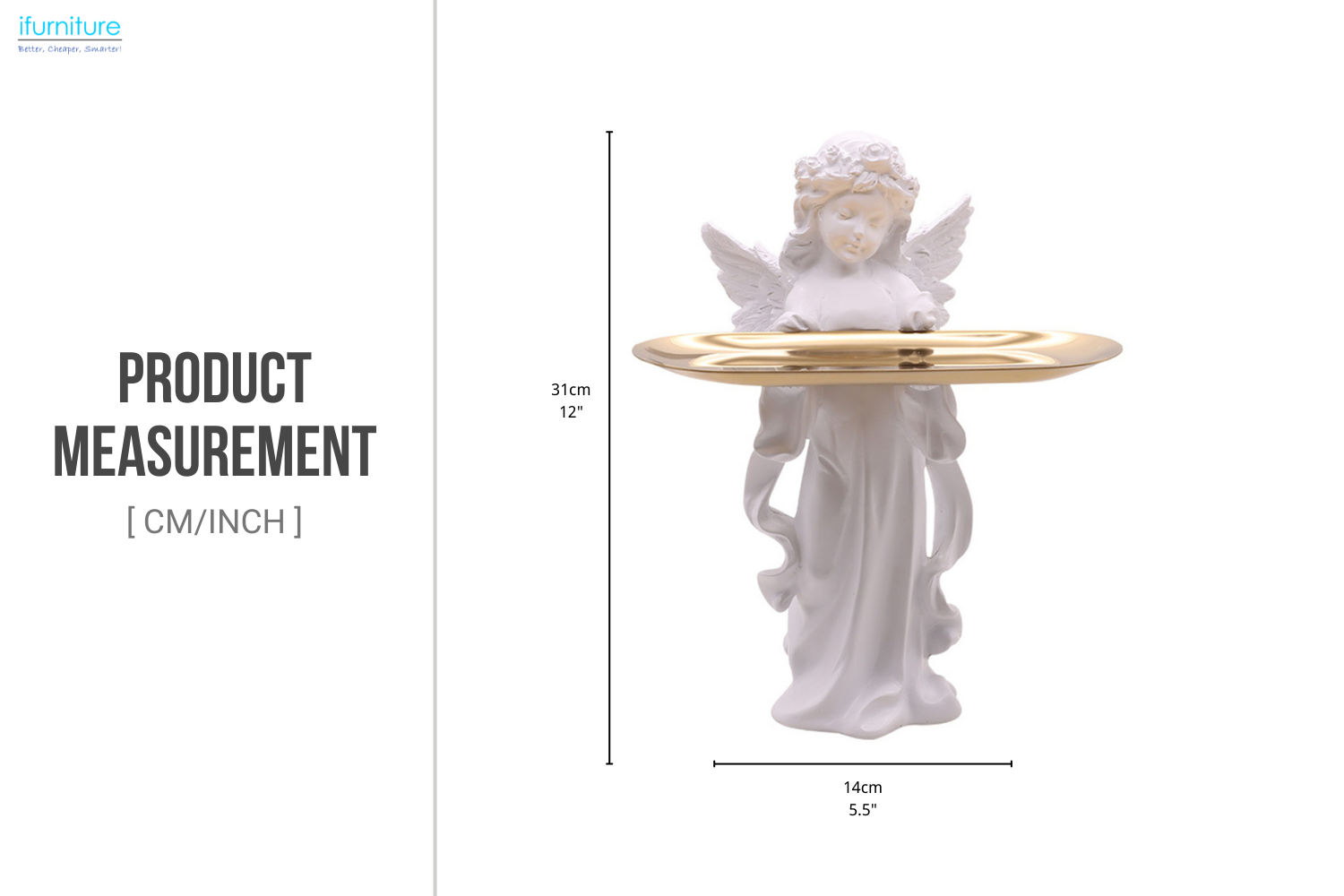 Angel Statue Resin Figurine Sculpture with Jewelry Tray