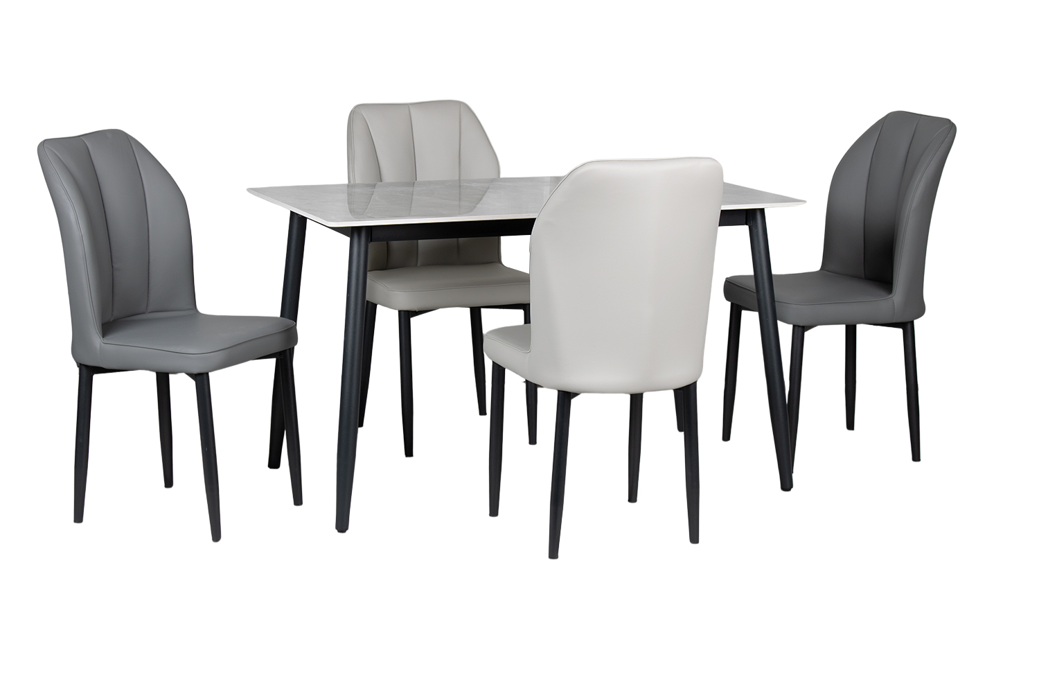 MIKASA 120 Sintered Stone Top 5PC Dining Set (Grey Table)