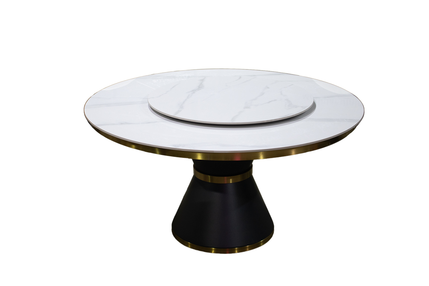 ORBIT 1.5M 5PC/7PC Round Rotating Sintered Stone Top Dining Set (White Top)