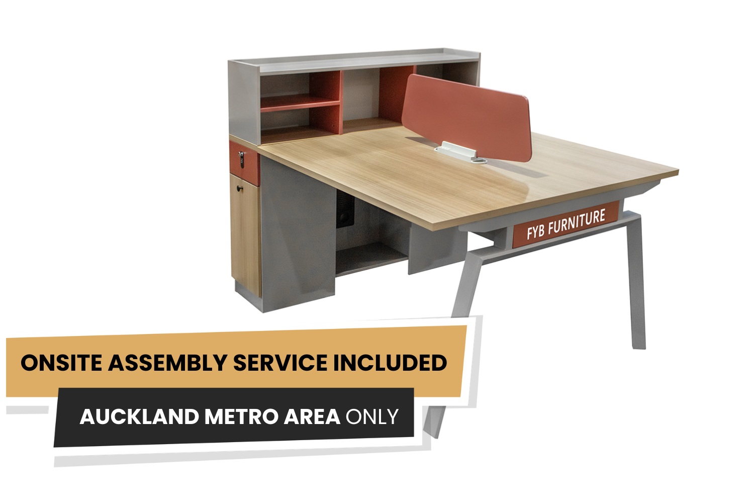 FOCUS 150 Office System 2-Seater Desk with Cabinets