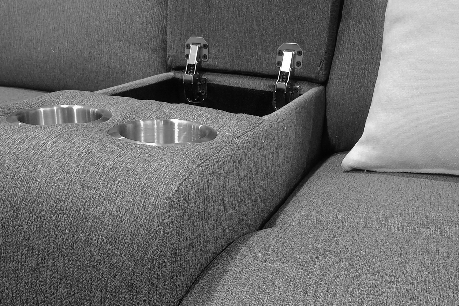 HARLAN Manual Recliner Corner Sofa with Cup Holders and Console