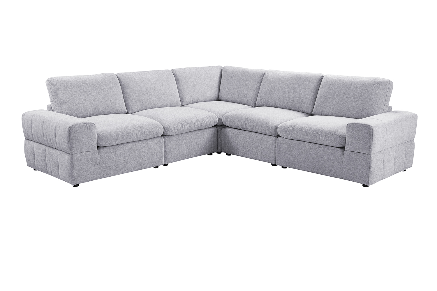 LUXEON Sectional Modular Sofa Range with Ottoman & Storage Console Hidden Cup Holders & Wireless ...