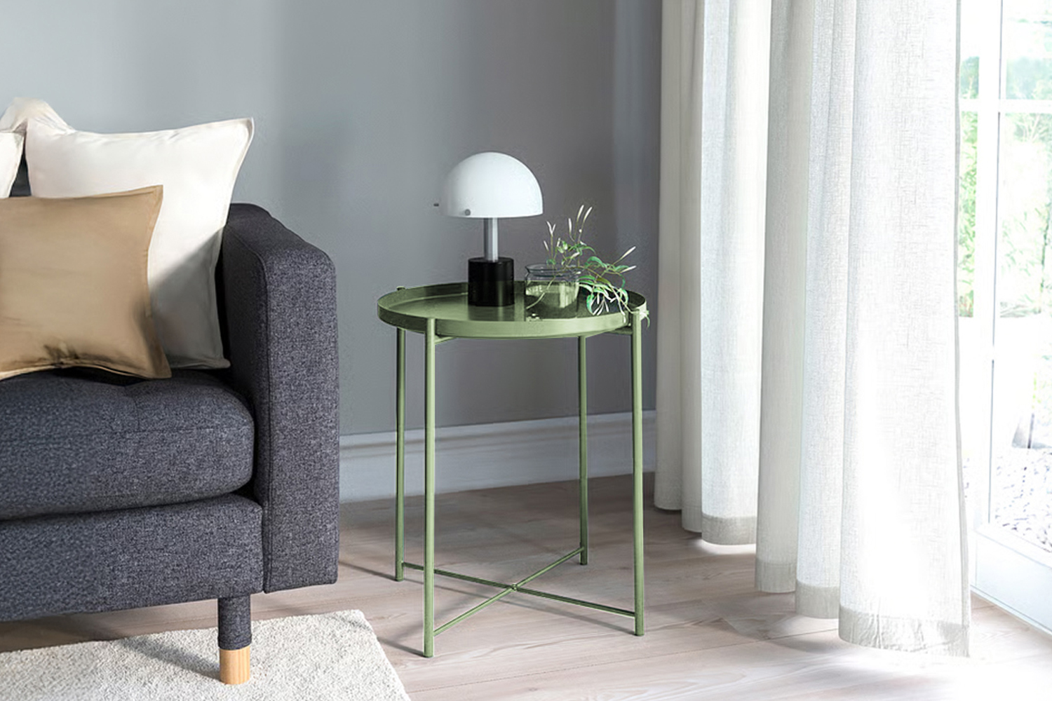 VENCO Removable Round Tray Side Table
